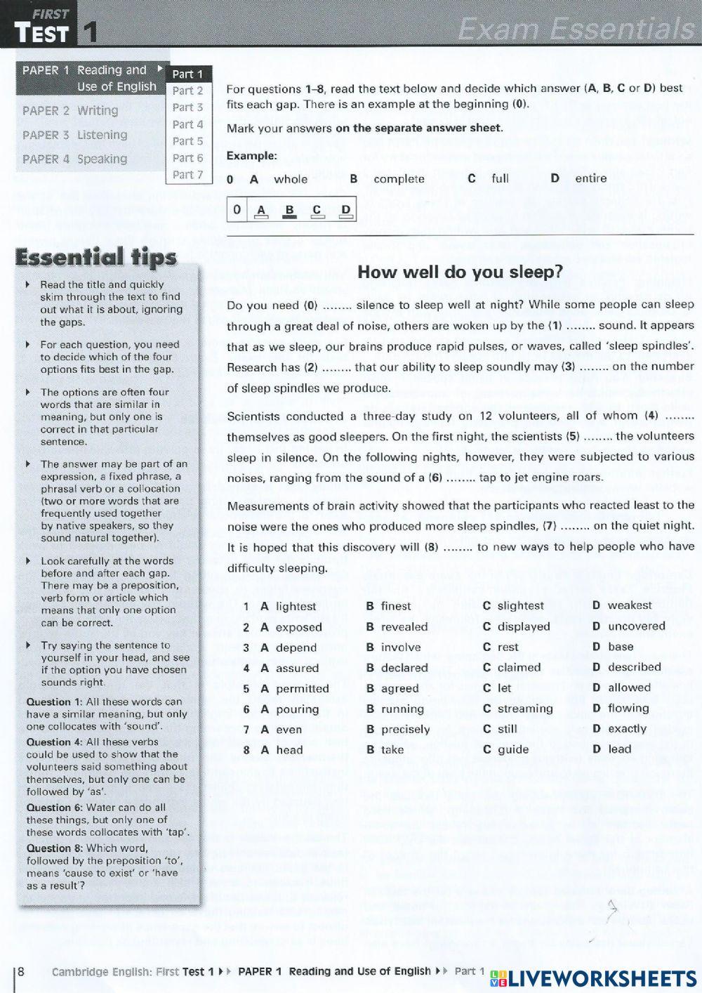 1628311 Fce reading CRISTHIANONCOY LiveWorksheets 1628311-fce-reading-cristhianoncoy-liveworksheets
