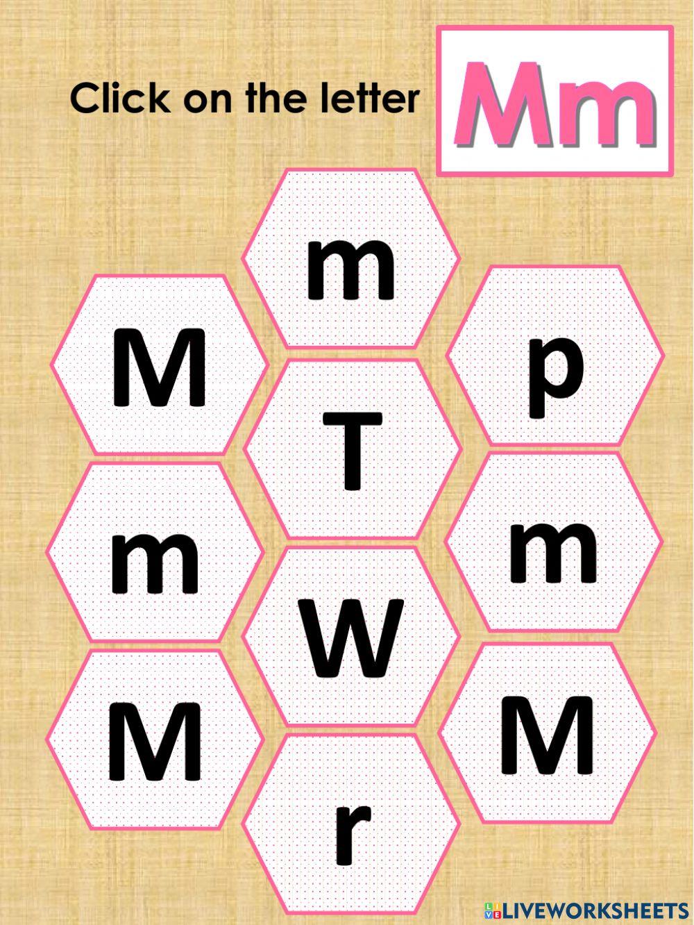 Finding letter M worksheet | Live Worksheets