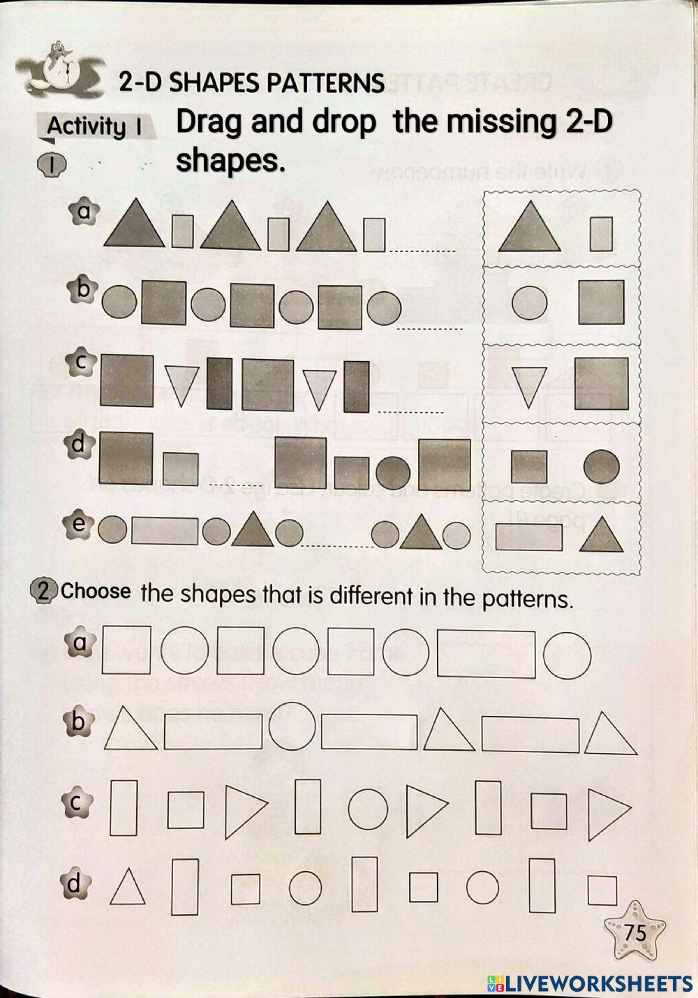 2-d shapes exercise | Live Worksheets