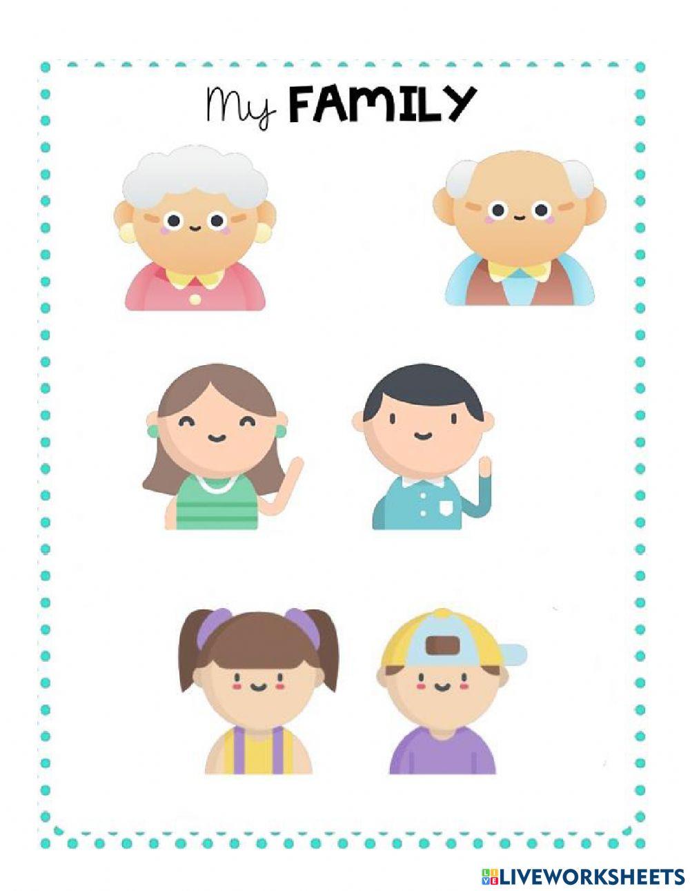 My family online exercise for Grade 2 | Live Worksheets