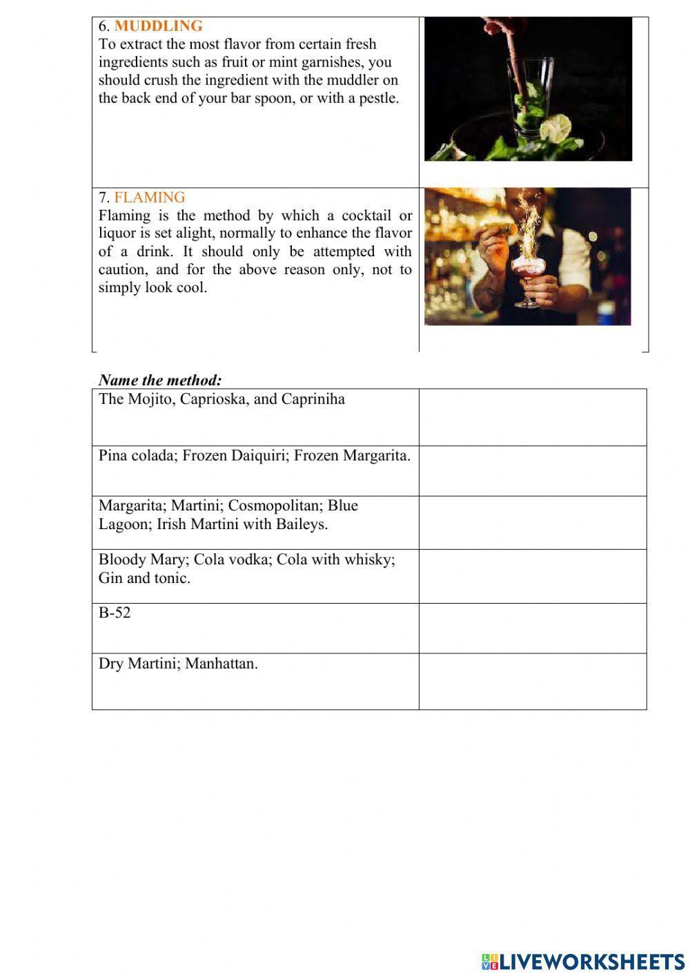 1629313 | Cocktail methods | Larisa16 | LiveWorksheets