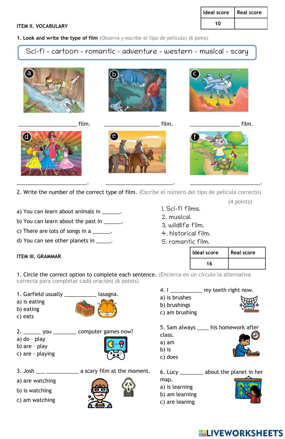 4° Unit 4 - Topic 2 TEST online exercise for | Live Worksheets