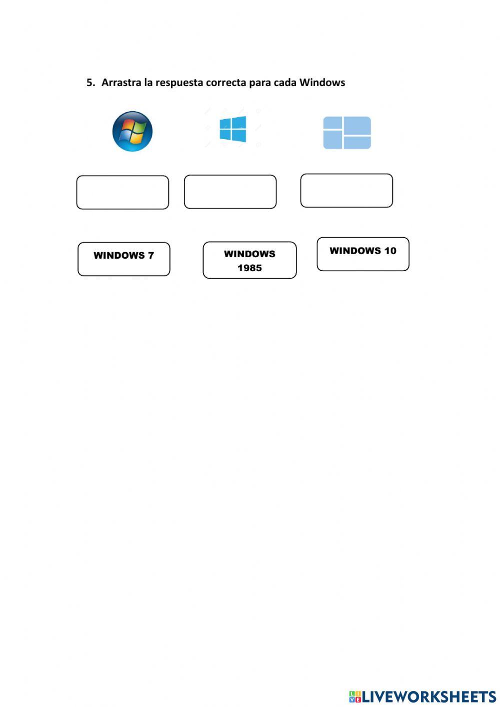 Generaciones de Windows activity | Live Worksheets