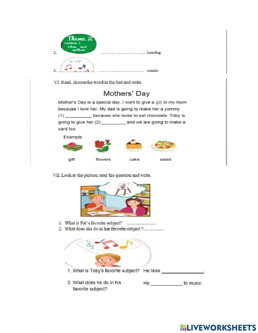 Smart start 4- THEME 2 -L-R-W worksheet | Live Worksheets
