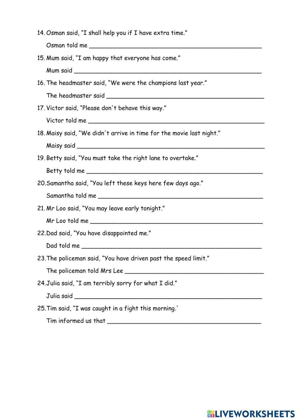 1630258 | JM2 F2 Indirect Speech Statement and