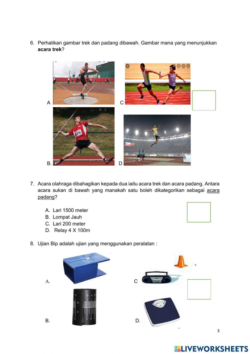 Retest - year 7 pe assessment 2021 worksheet | Live Worksheets