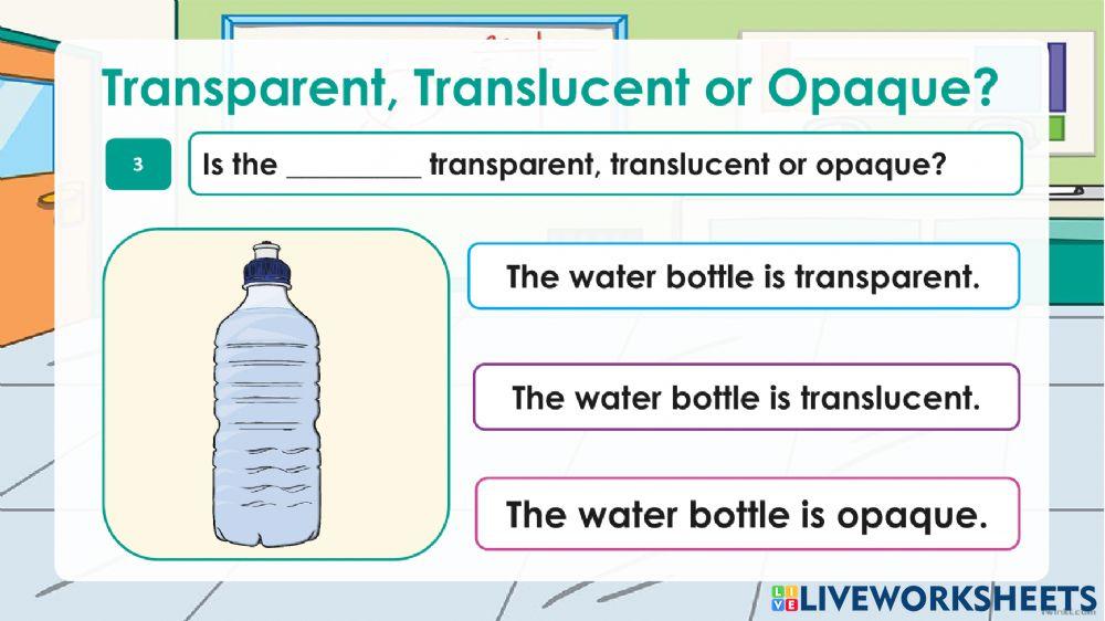 Grade 4 Transparent, Translucent and Opaque online exercise for | Live ...