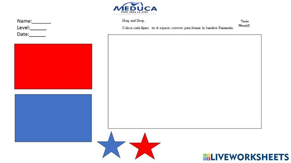Panamanian Flag interactive worksheet | Live Worksheets