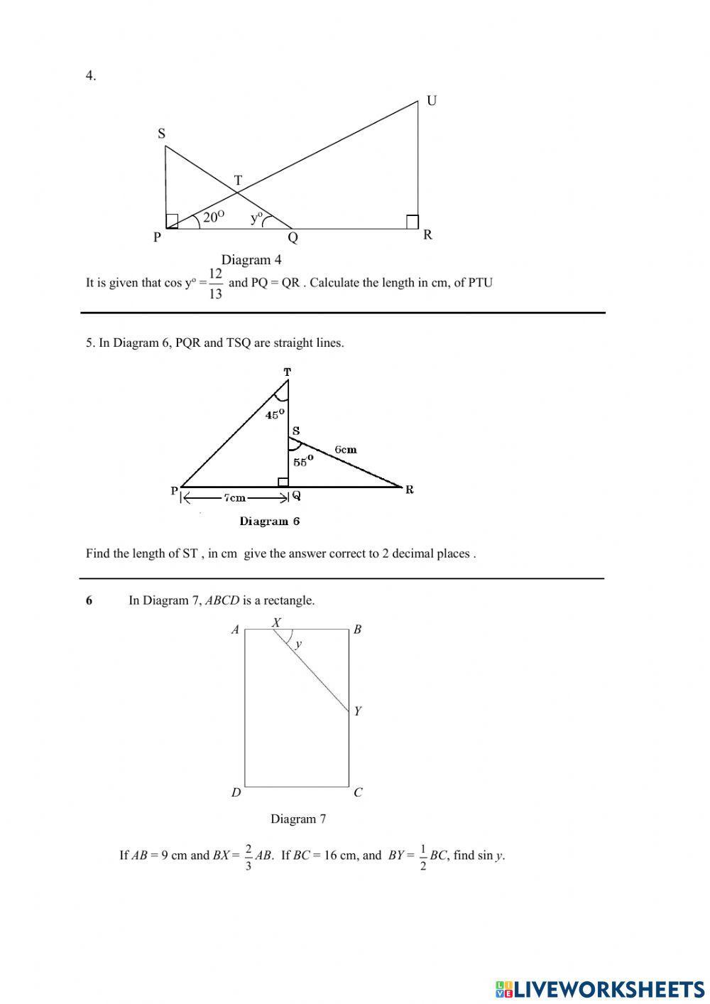trigo pbd online exercise for | Live Worksheets
