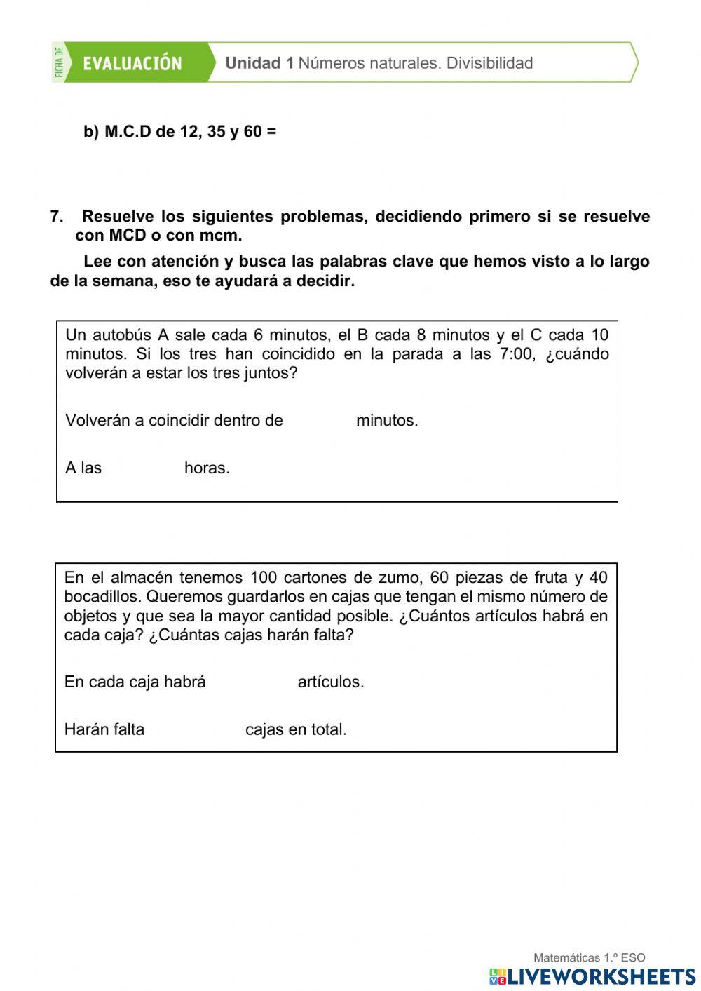 PROBLEMAS CON M… | Free Interactive Worksheets | 6772503