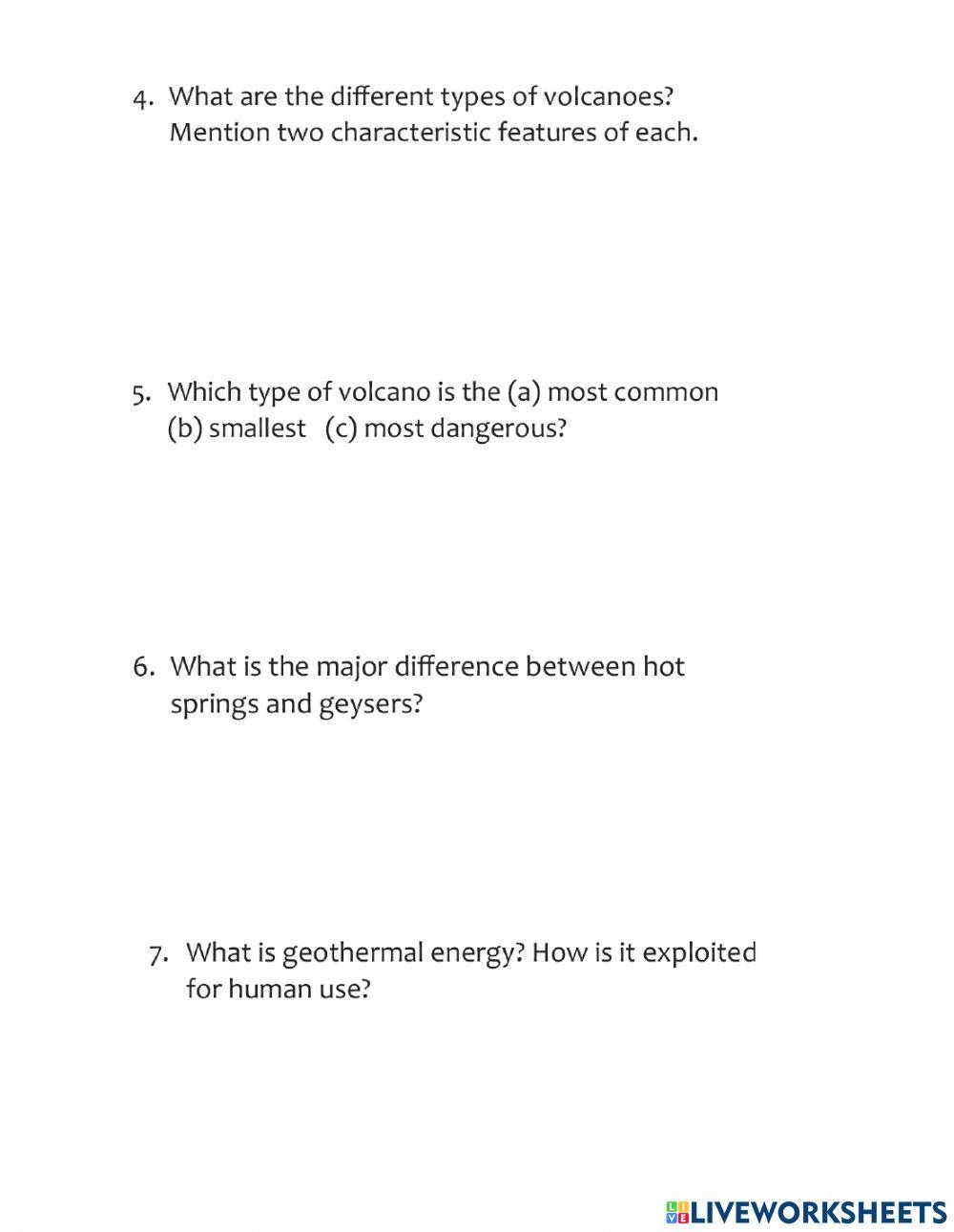 S4 ACT.1 Volcanoes online exercise for | Live Worksheets