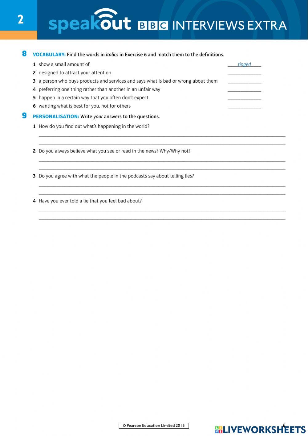 Speakout Intermediate BBC Interviews Extra-U2 online exercise for | Live Worksheets