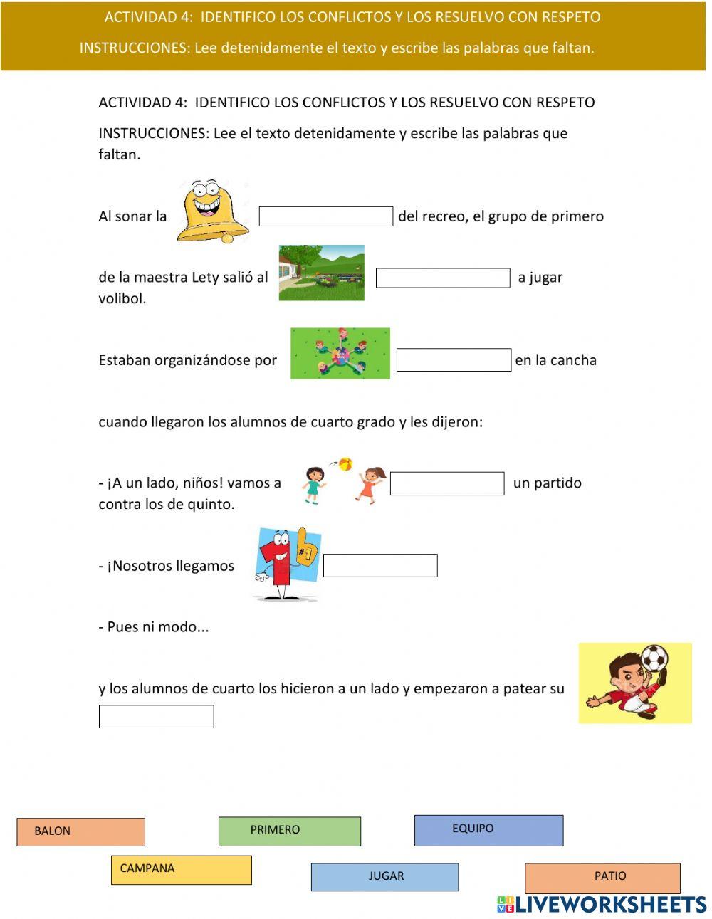 Actividad interactiva activity for primer grado | Live Worksheets