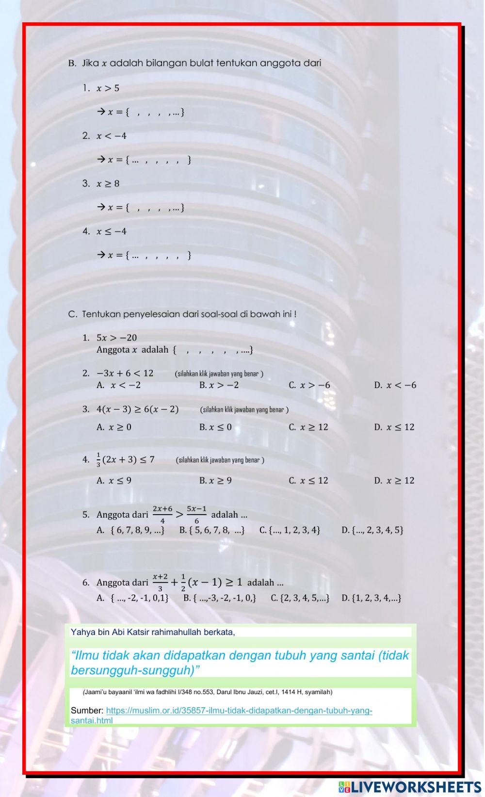 PSLV latihan 2 worksheet | Live Worksheets