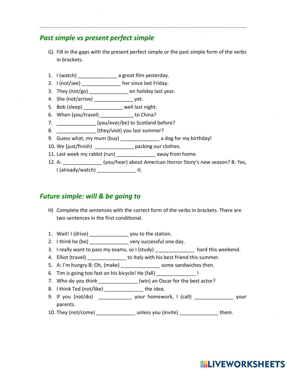 Senior 1- Midterm exam III online exercise for | Live Worksheets