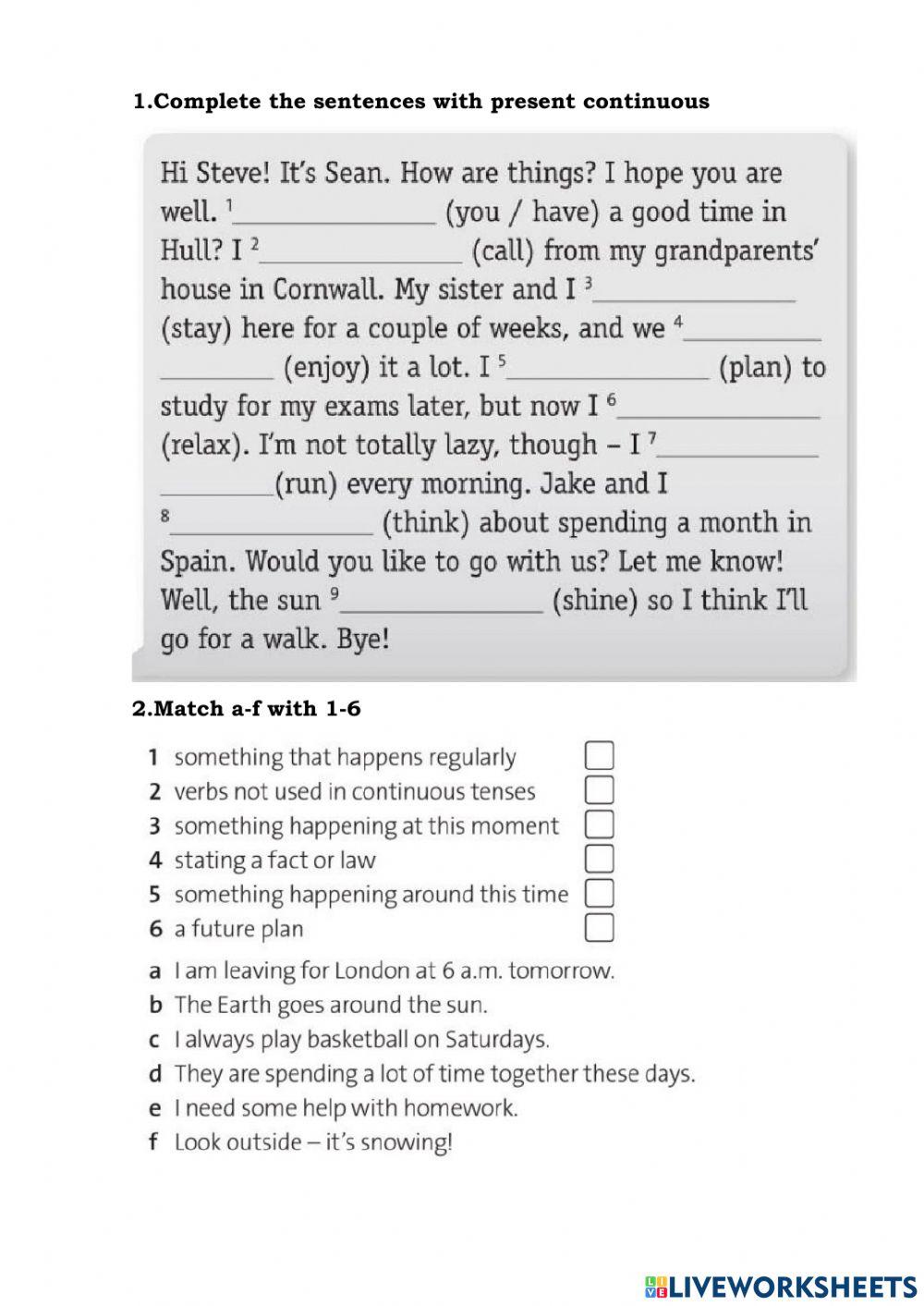 1632965 | Present continuous | stacya | LiveWorksheets