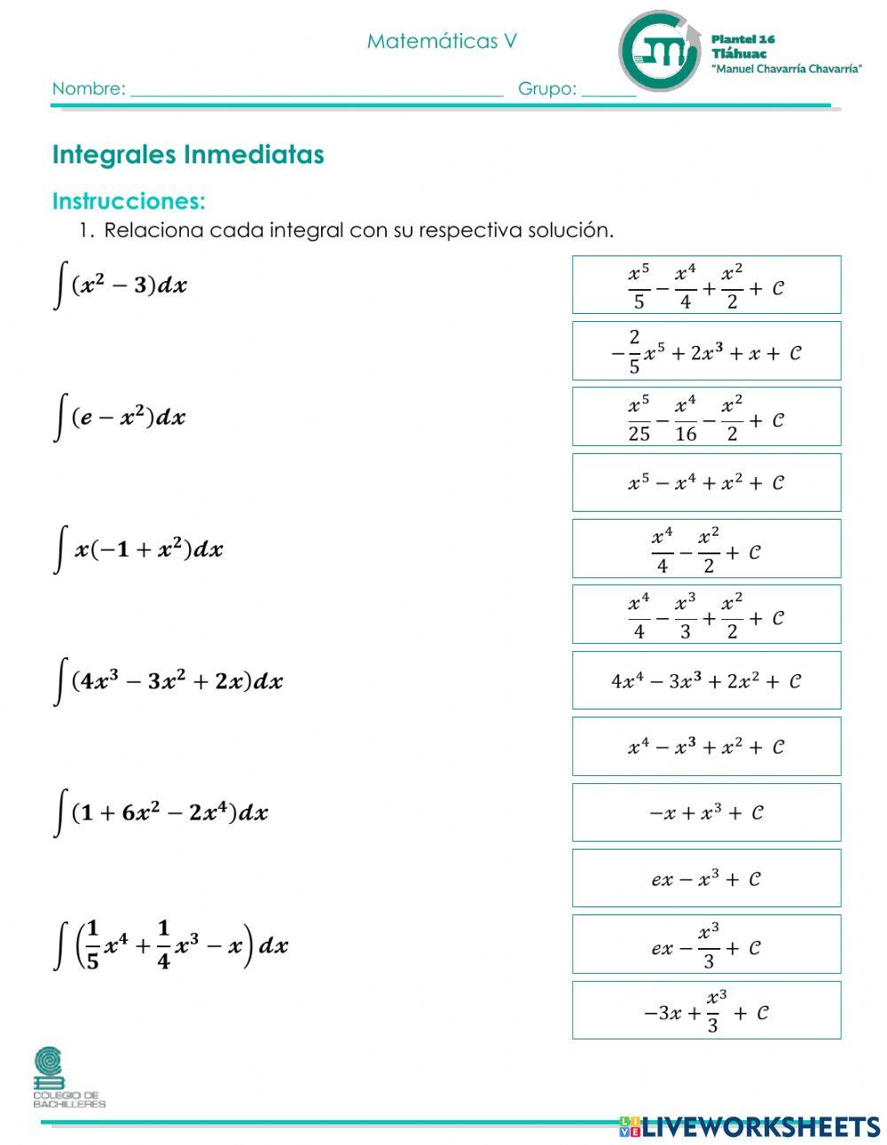 Integrales Inmediatas