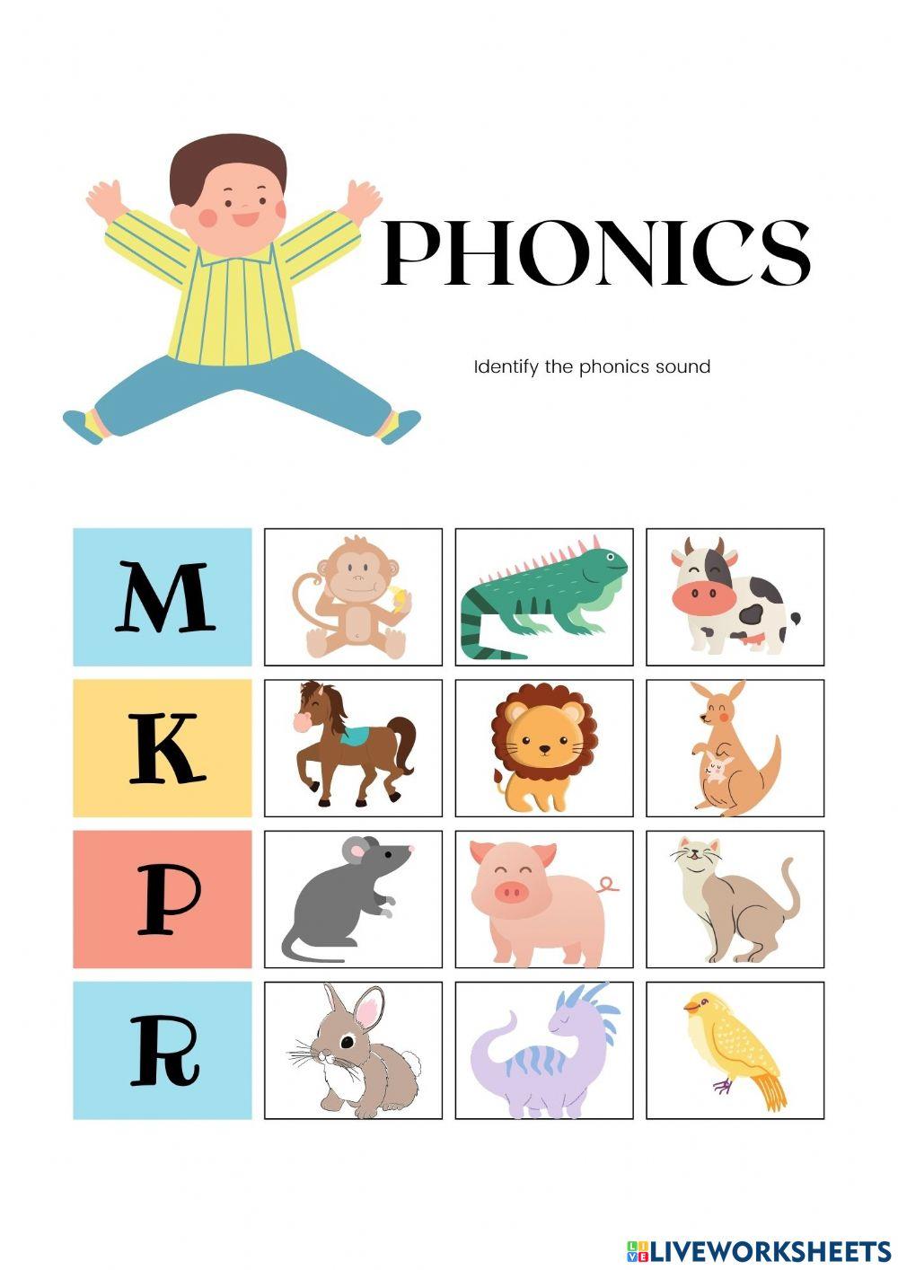 Phonics online exercise for pre-k | Live Worksheets