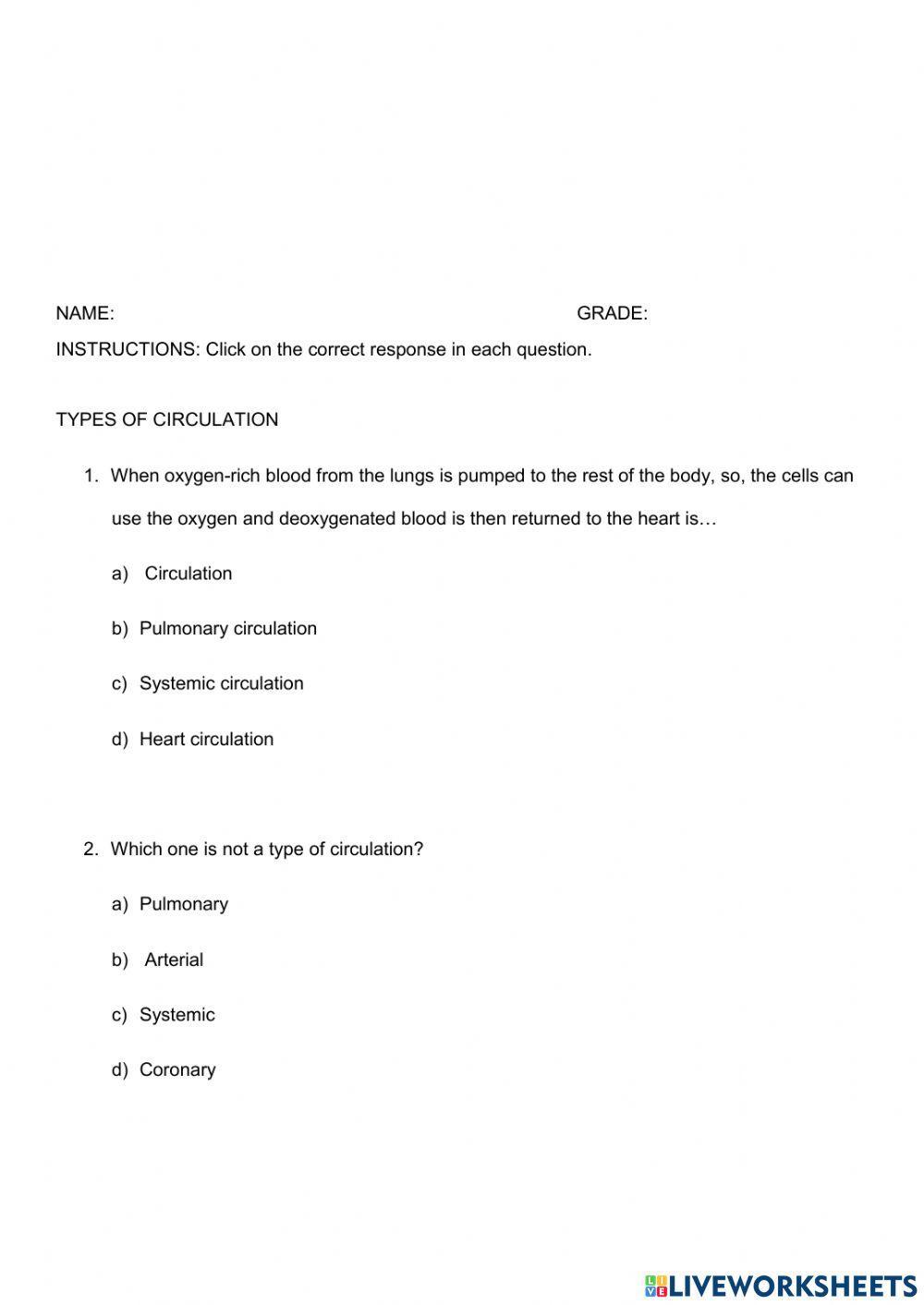 Types of Circulation 1633393 | alexis caballero gonzález