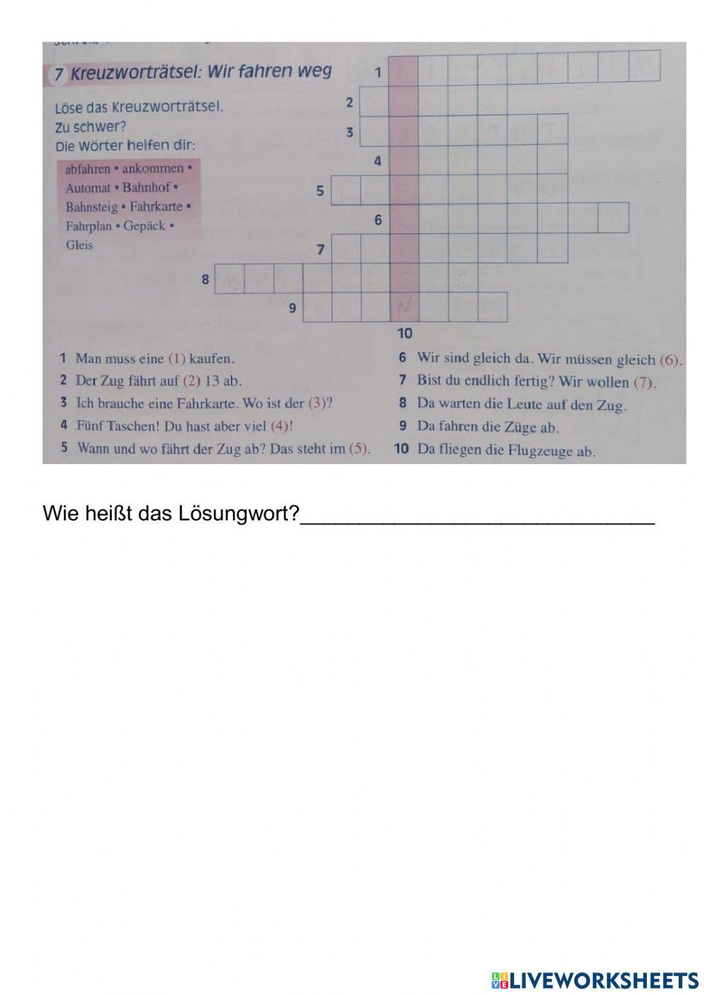 Auf dem Bahnhof online exercise for | Live Worksheets