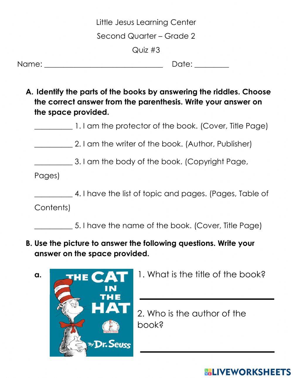 Second Qtr - Quiz-3 Grade 2 worksheet | Live Worksheets