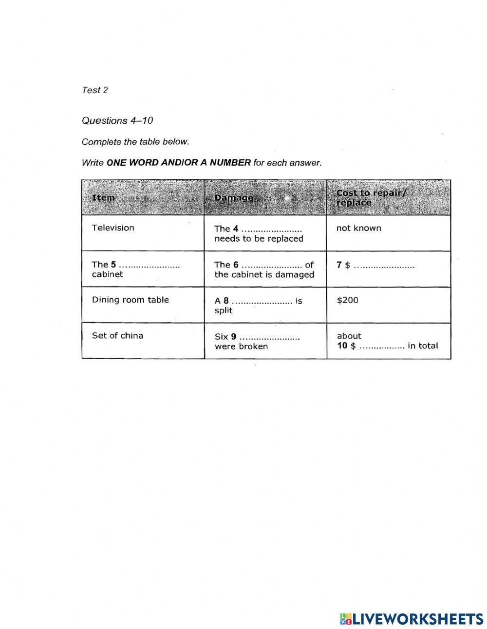 Ffff interactive worksheet | Live Worksheets