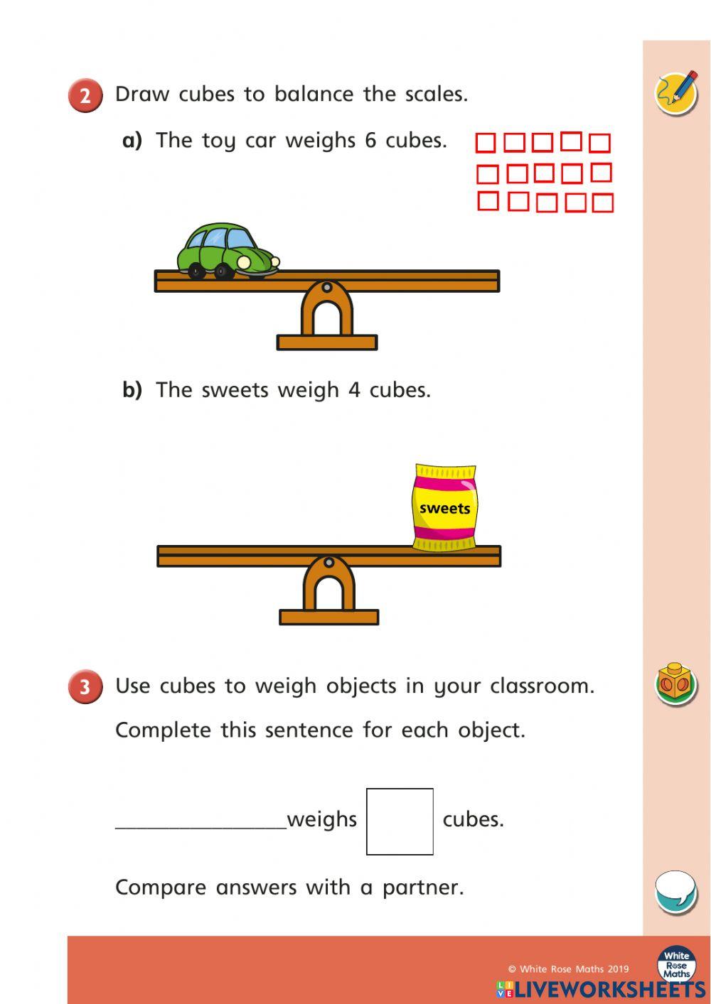 measuring with cubes interactive