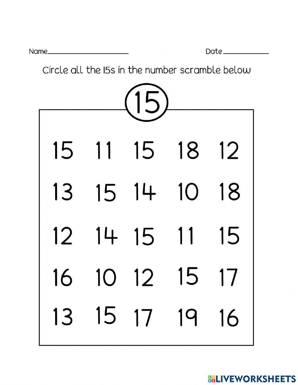 Click the number 15- คลิกหมายเลข 15 online exercise for | Live Worksheets