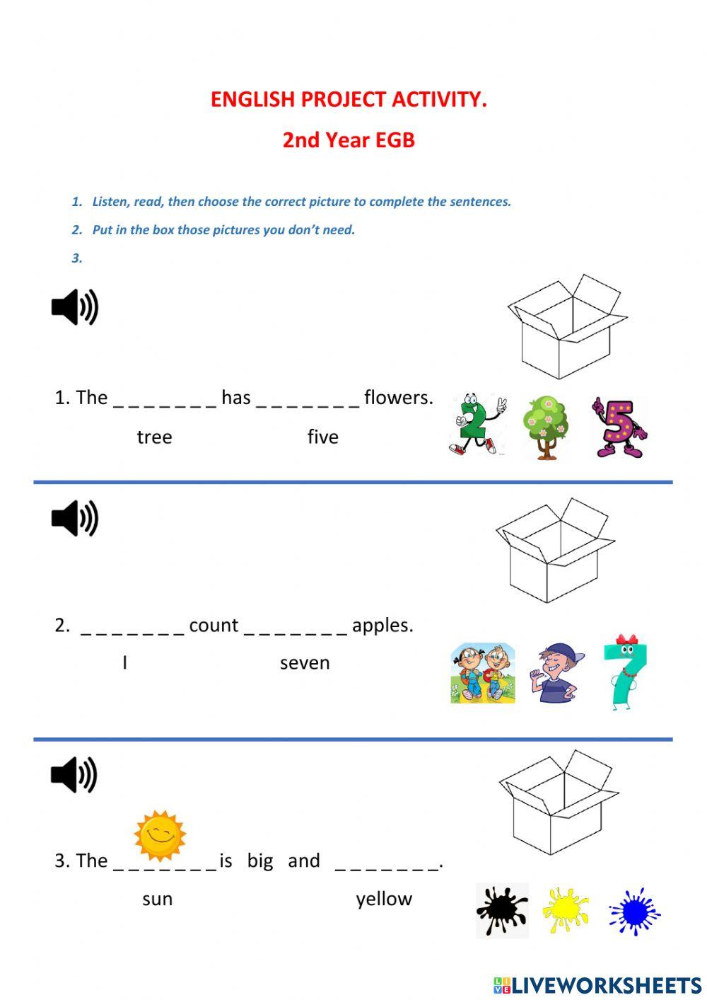 B1. Project Activity. 2EGB online exercise for | Live Worksheets