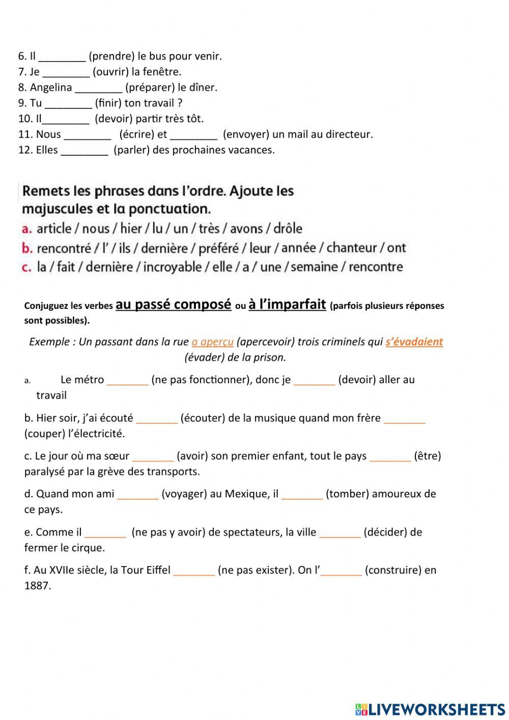 Devoir, module 5 leçon 3 ADO3 worksheet | Live Worksheets