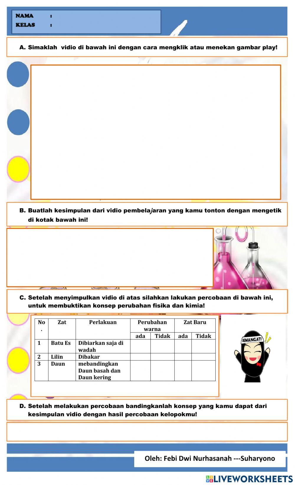 E-LKPD IPA kelas VII interactive worksheet | Live Worksheets