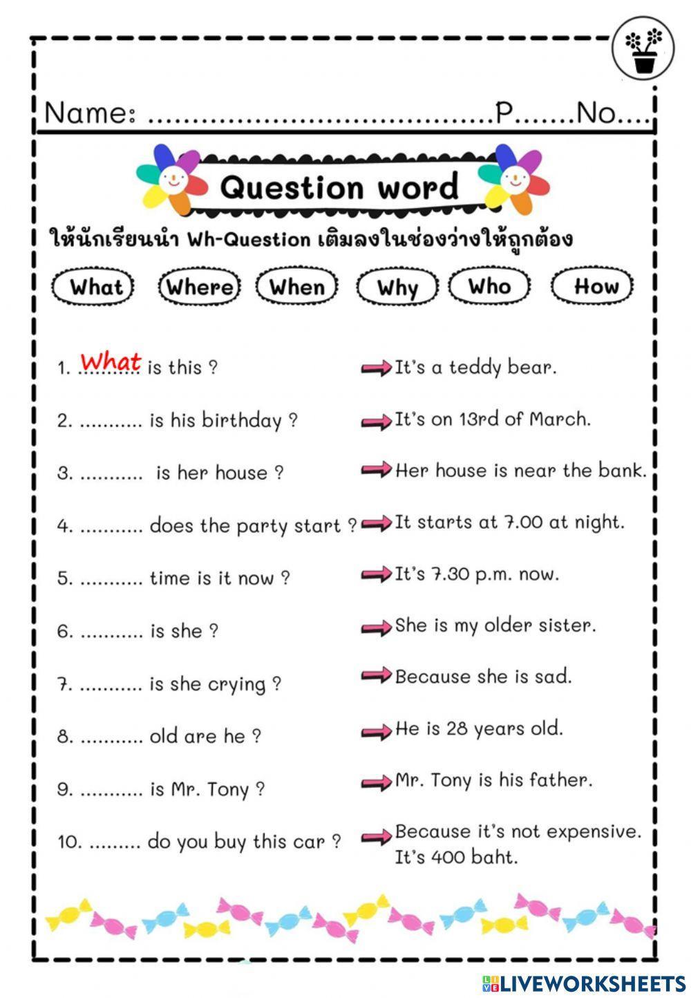 Some Wh Question Words Worksheet Live Worksheets Some Wh Question Words Worksheet Live Worksheets
