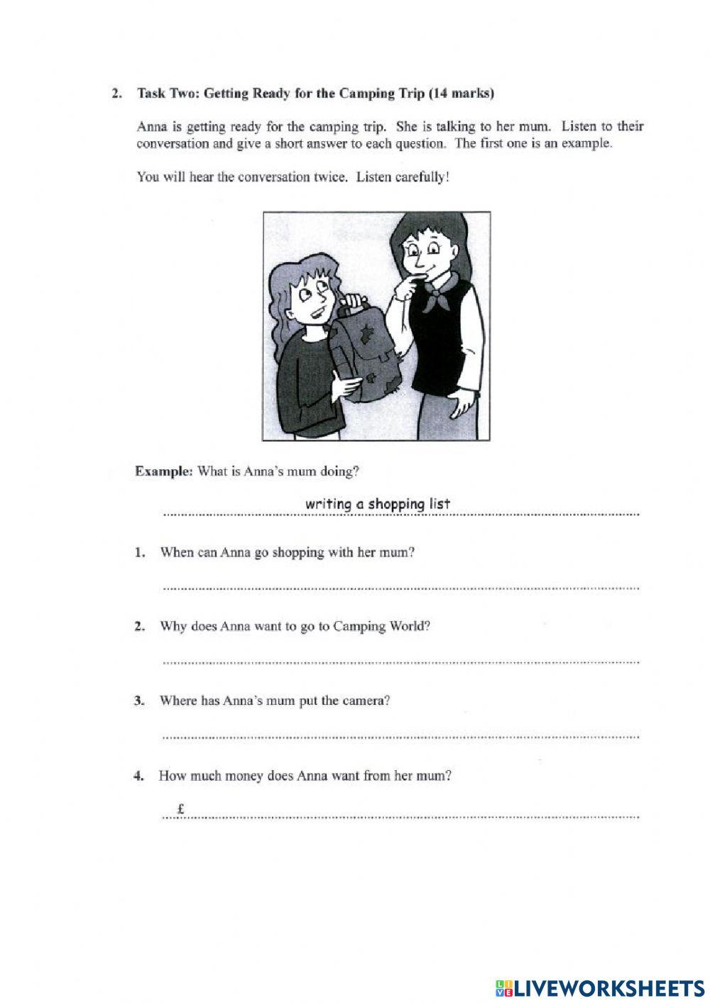 Breakthrough May 2011 Task 2 online exercise for | Live Worksheets