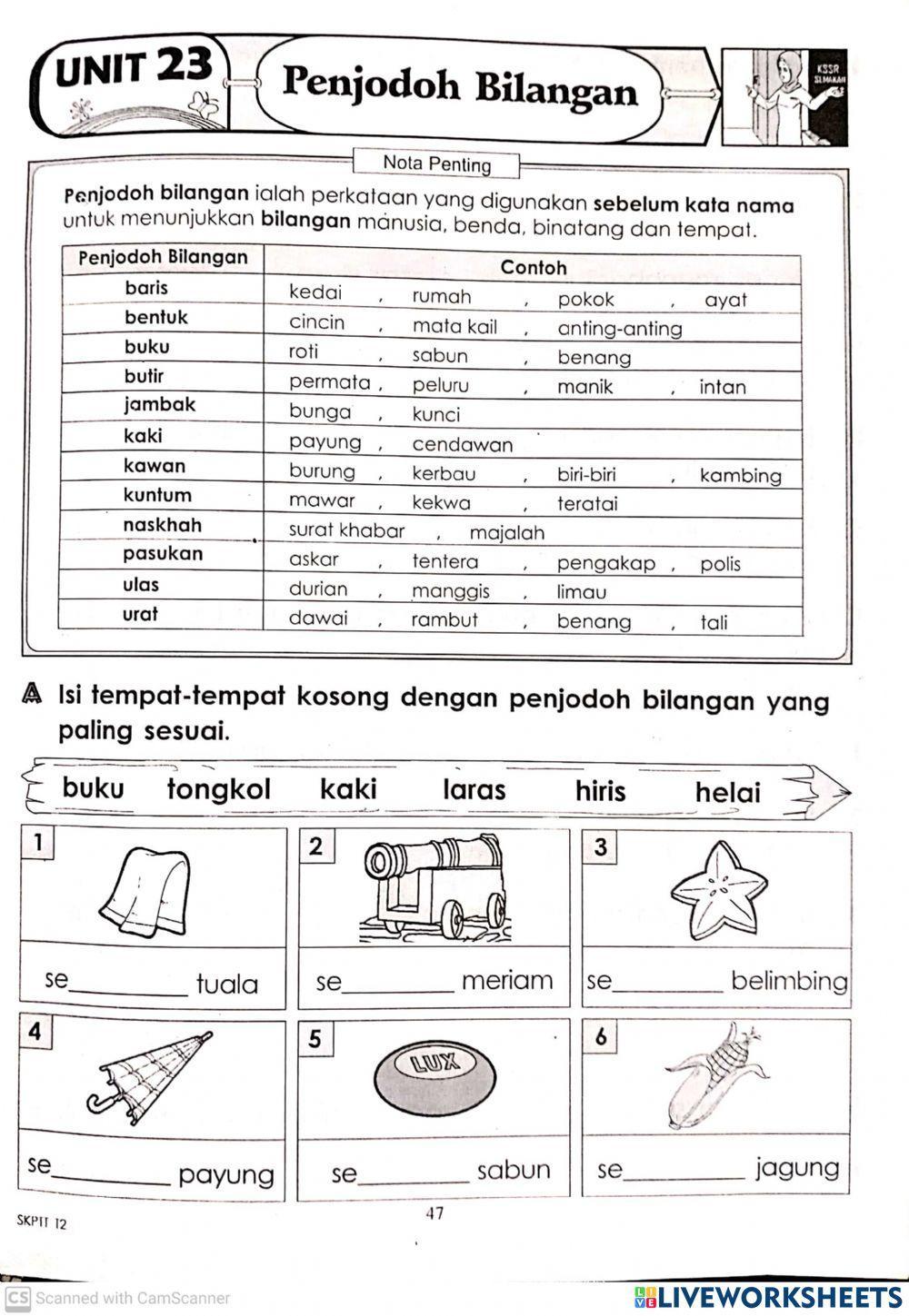 Penjodoh Bilangan Online Exercise For Tahun 2 Live Worksheets
