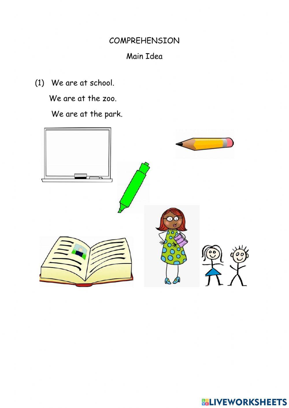Comprehension main idea 2 online exercise for | Live Worksheets