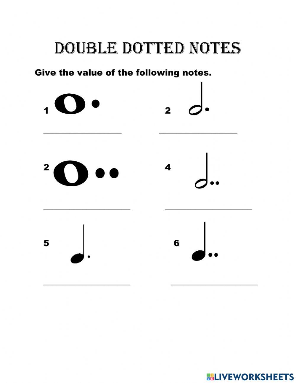 Dotted Notes Worksheet Dotted Notes Worksheet