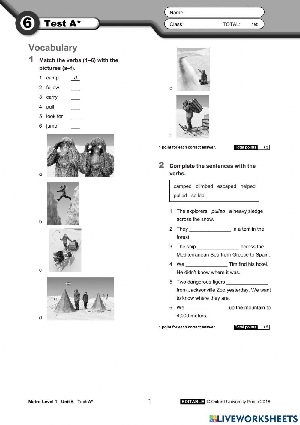 Metro 1 Unit 6 … | Free Interactive Worksheets | 3956470