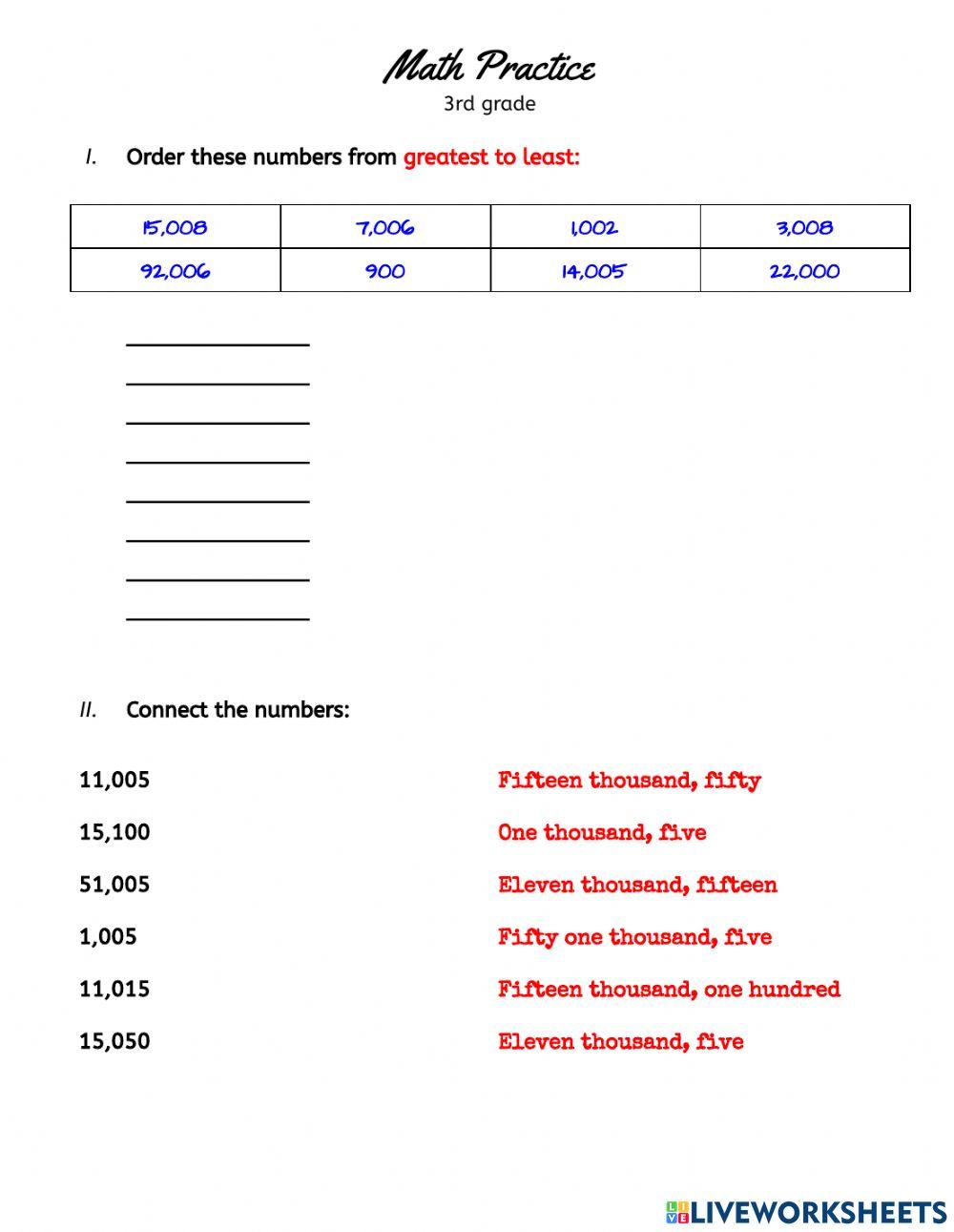 Math exam online exercise for | Live Worksheets