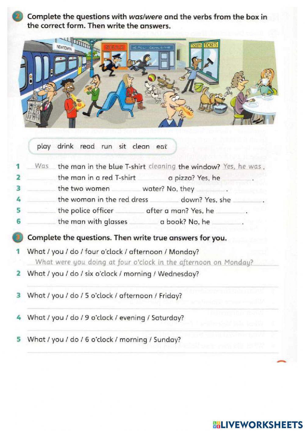 Past Continuous online exercise for 6 | Live Worksheets