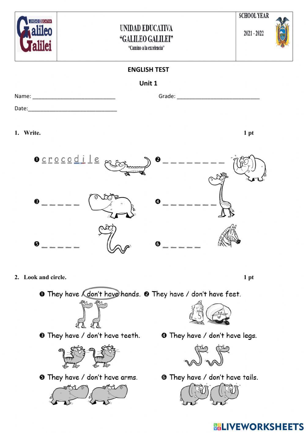 3RD GRADE EXAM 3478567 | ALICIA7484 | LiveWorksheets