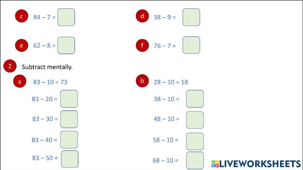 13.11.21 yr2 maths online exercise for | Live Worksheets