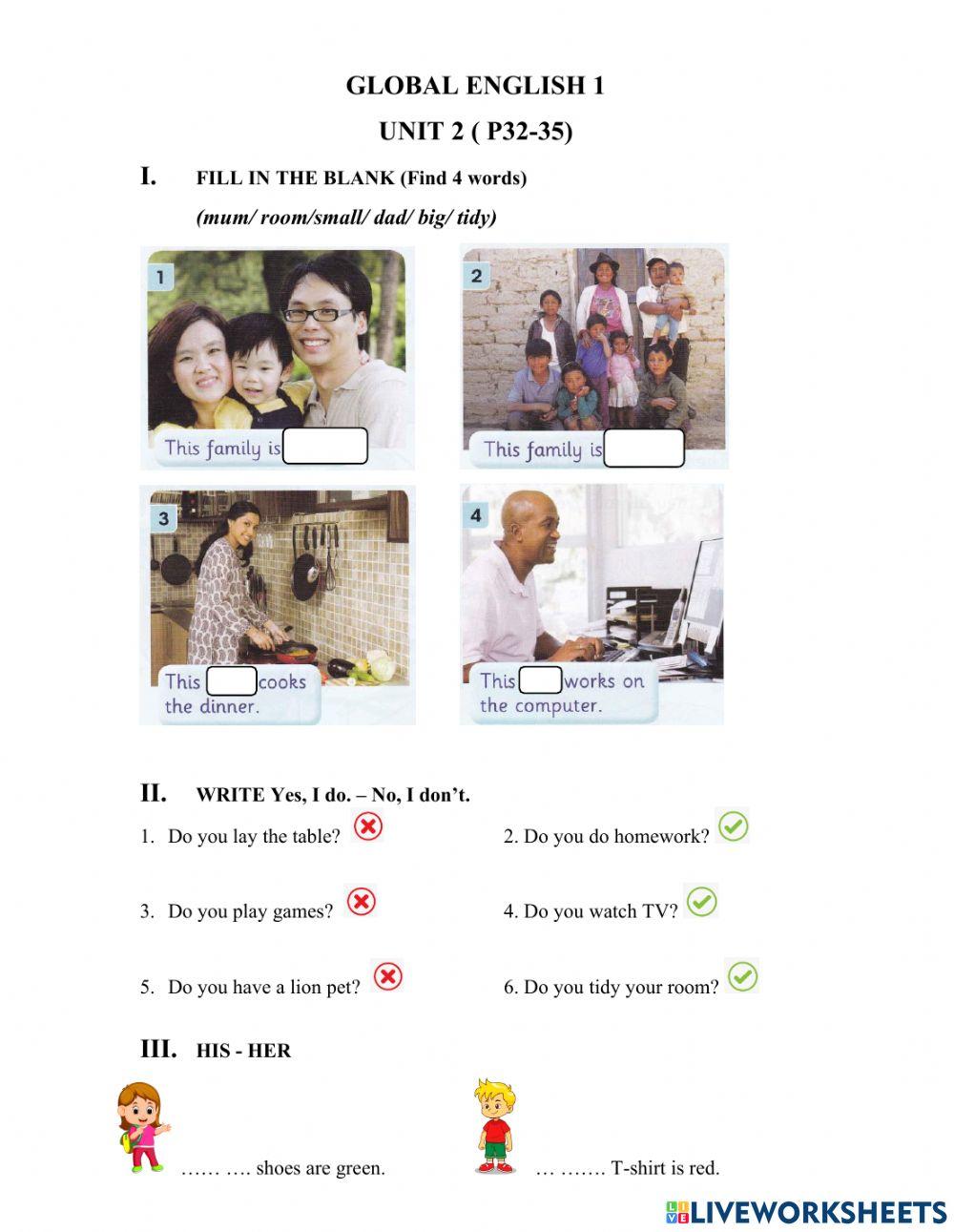 1636516 | GLOBAL ENGLISH 1 - UNIT 2 p32-35 | PHẠM MỸ CẢNH