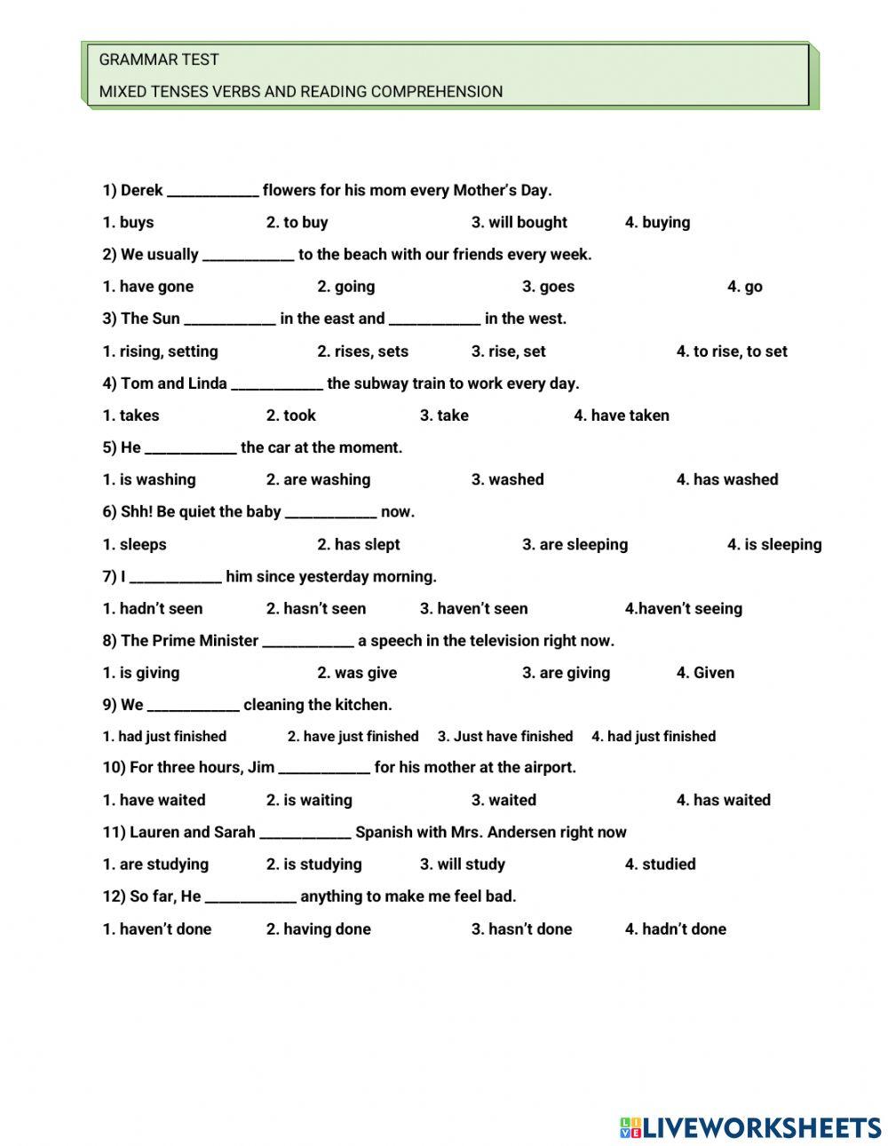 6774178 | PRESENT SIMPLE,CONTINUOUS AND PERFECT TENSES