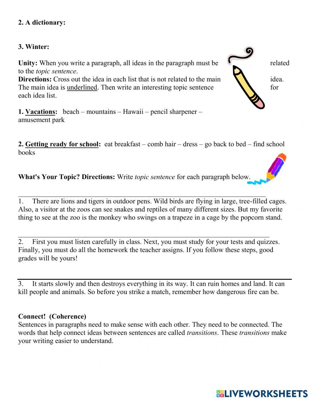 The Paragraph -… | Free Interactive Worksheets | 6774243