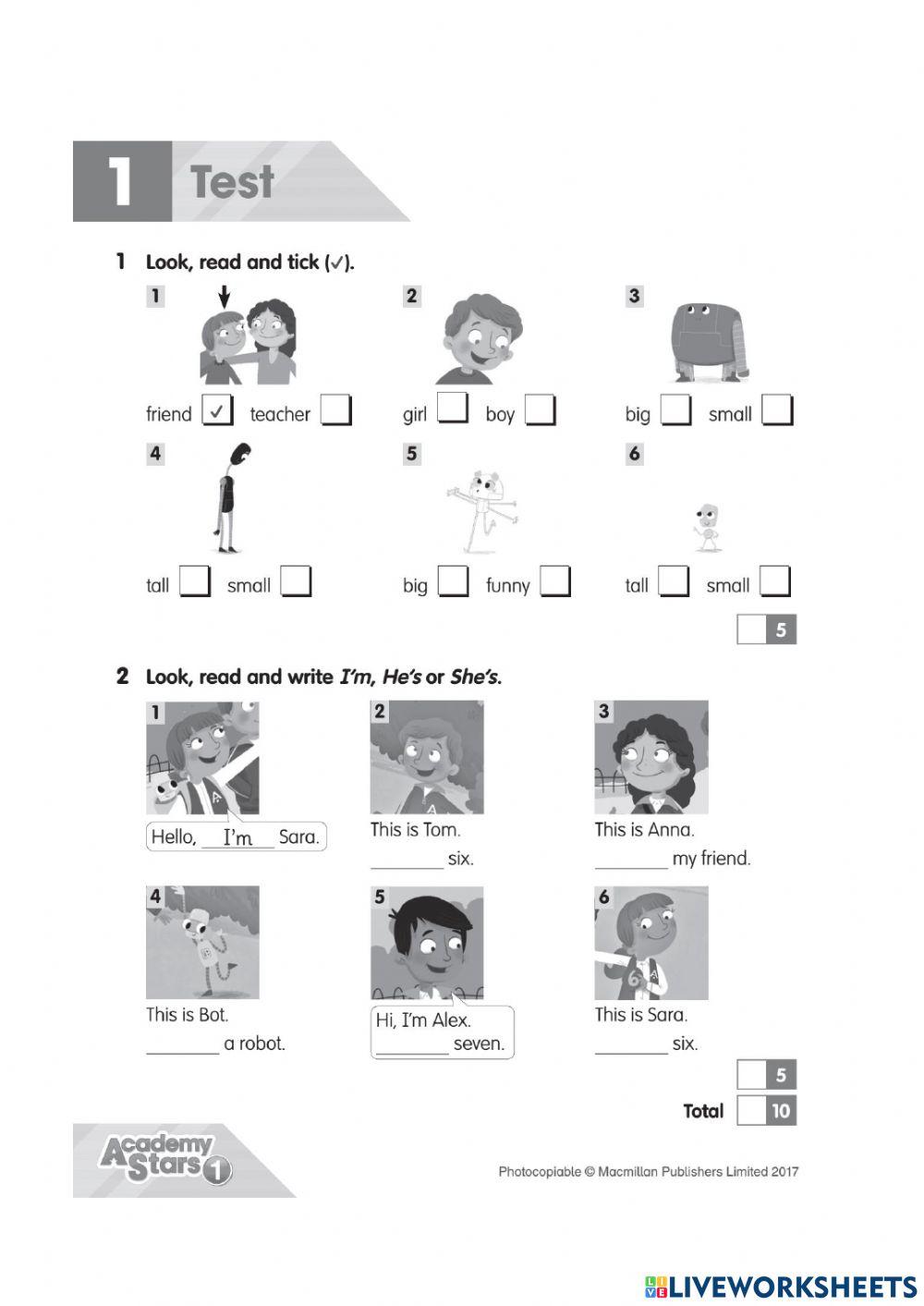 Test Units 1-2 online exercise for | Live Worksheets