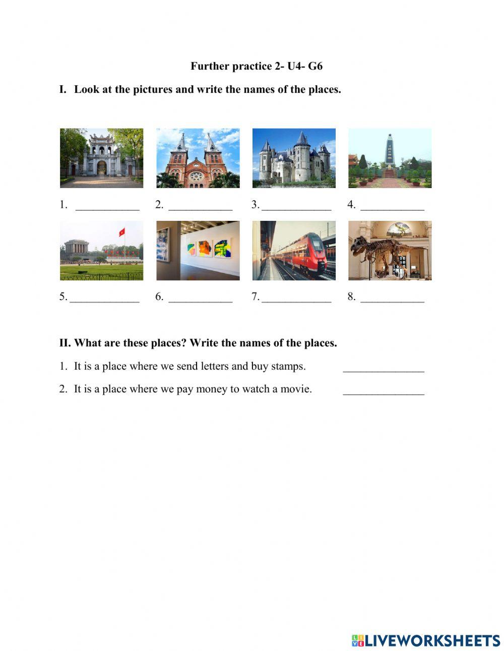 Further practice 2- Unit 4- G6 online exercise for | Live Worksheets