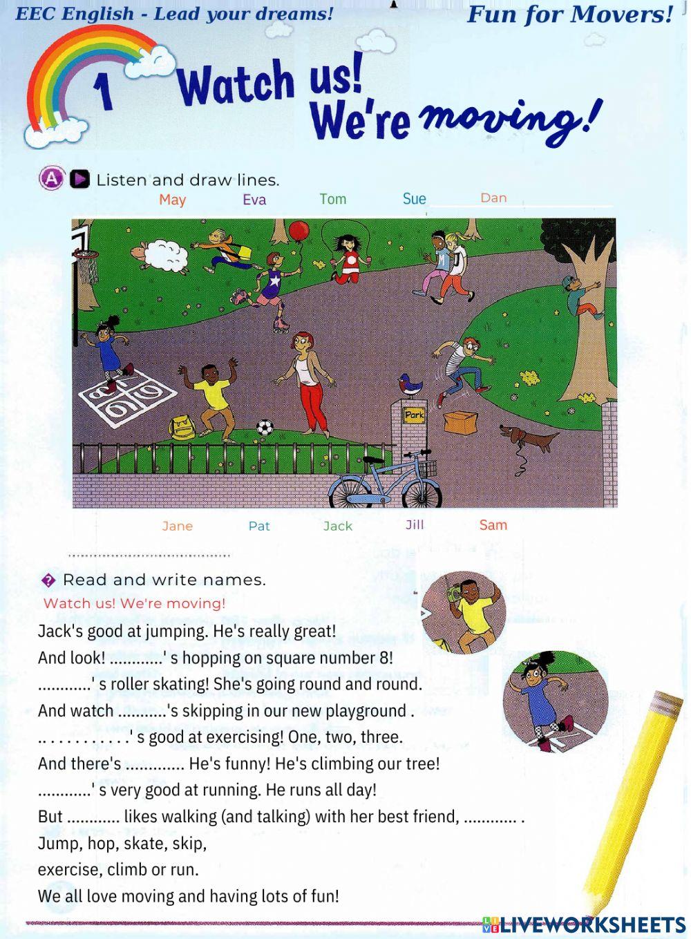 Fun for movers … | Free Interactive Worksheets | 3480313