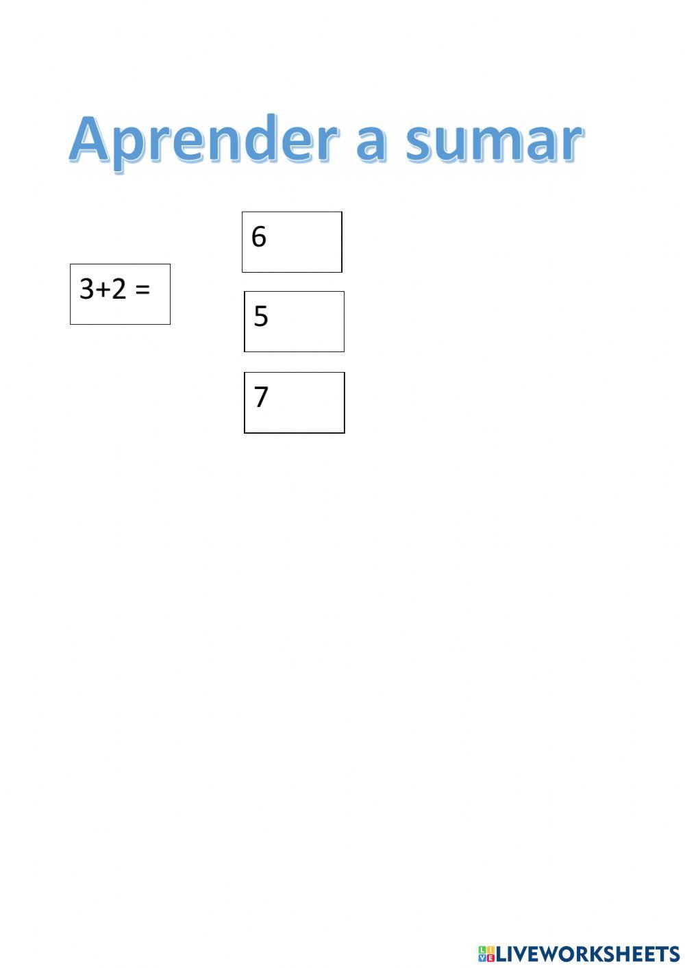 Aprender a sumar | Live Worksheets