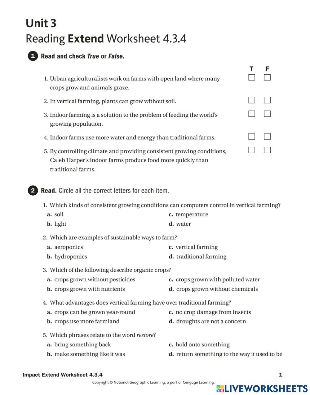 Worksheet Impact 4.3.4 online exercise for | Live Worksheets