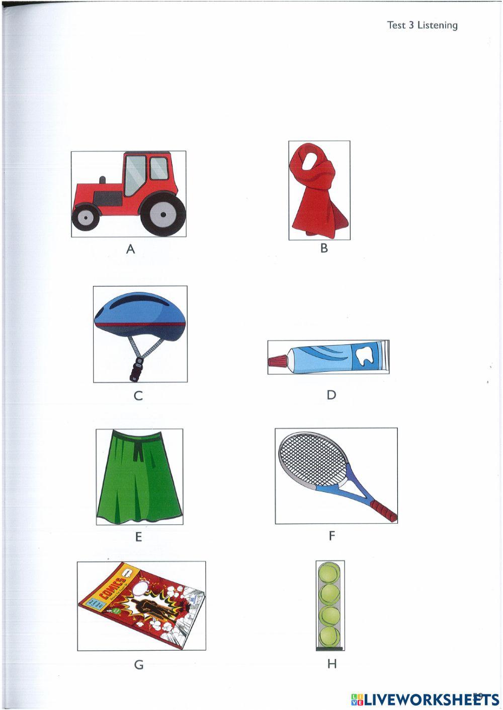 A1 MOVERS TEST 3 COLLINS LISTENING online exercise for | Live Worksheets